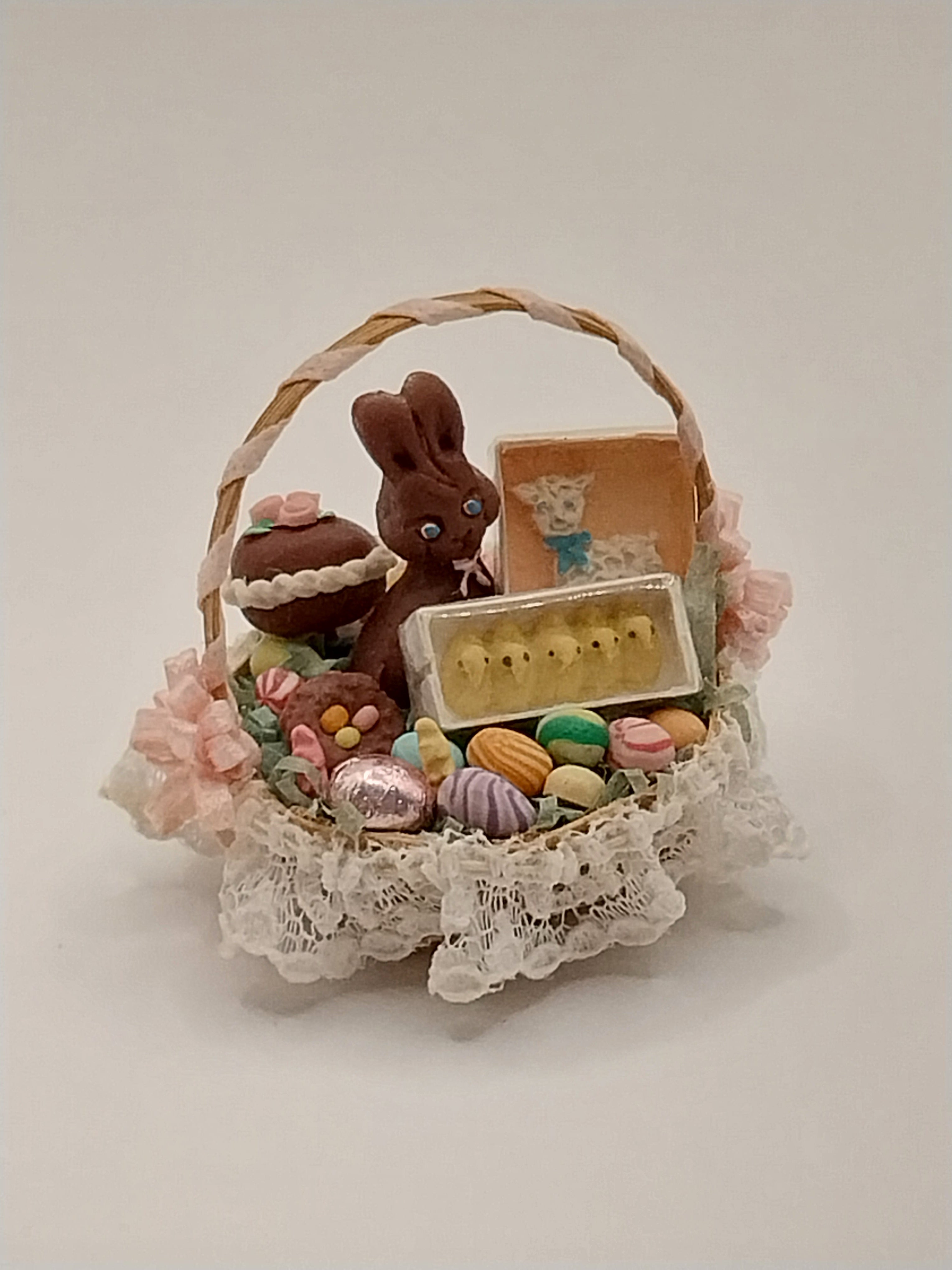Easter Basket, Filled, Artisan Made – Miniature Designs, Inc.