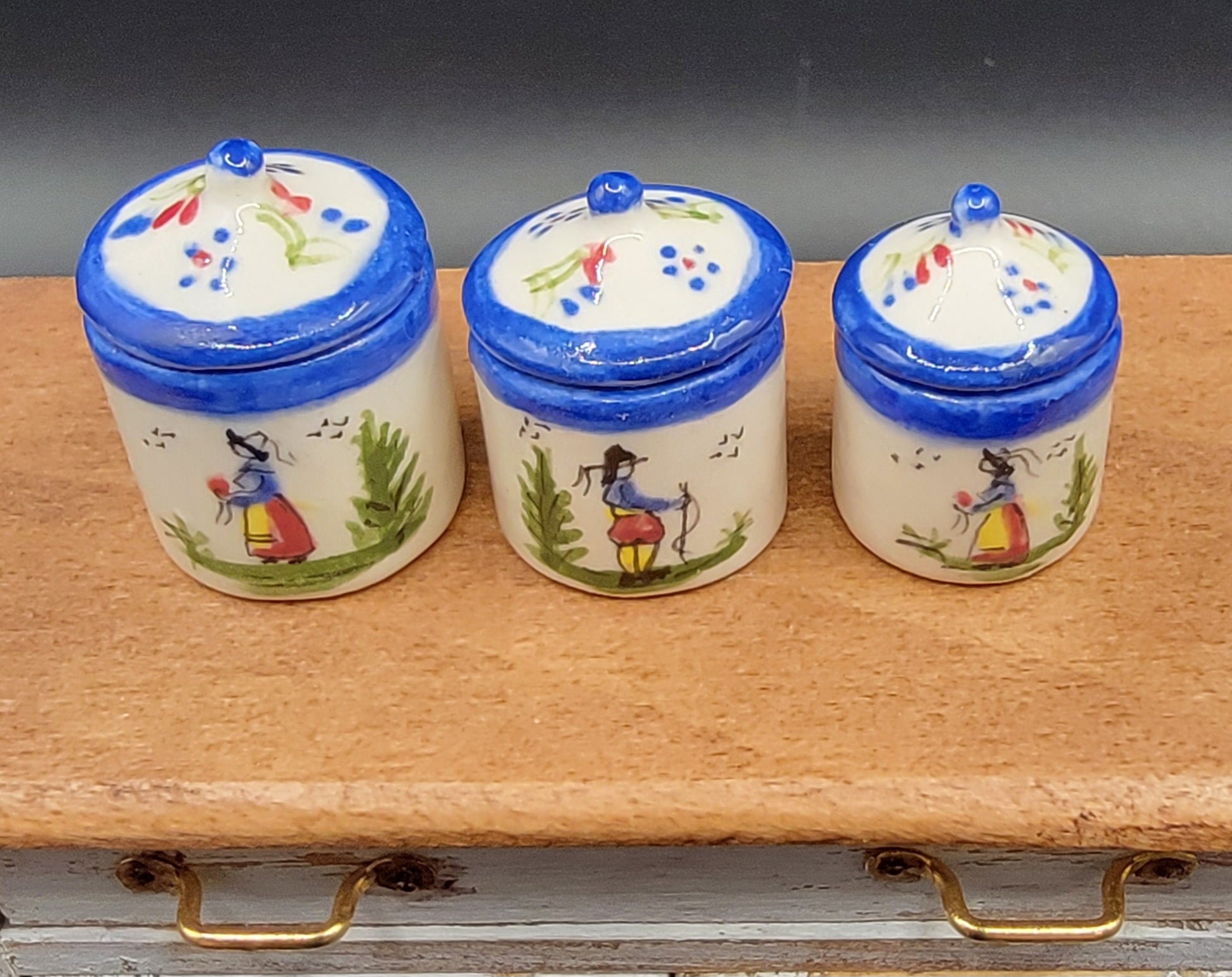 Quimper Handpainted Ceramic Canister Set, 6pc – Miniature Designs, Inc.