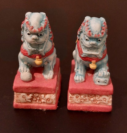 Foo Dog Pair, Pink & Blue – Miniature Designs, Inc.